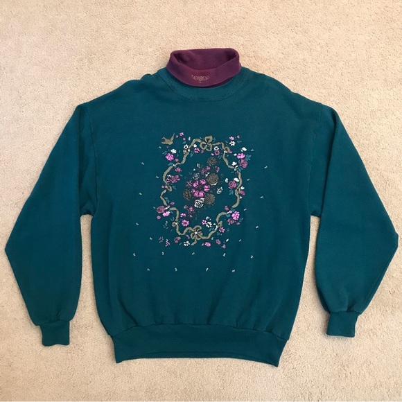 Gopher Sport | Tops | Vintage 8s Turtleneck Sweatshirt Womens Large ...